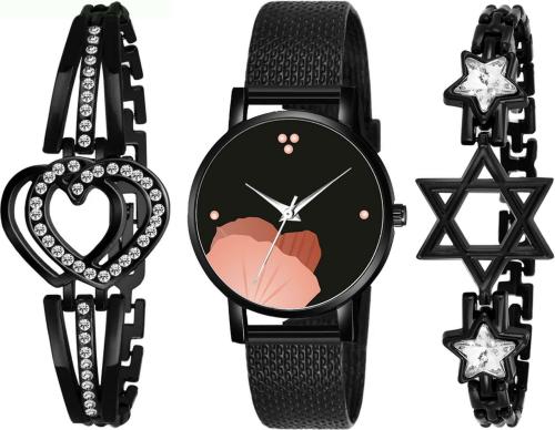 Buy TWIXY Analog Peach Dial and Strap Watch with Bracelet for Women ...