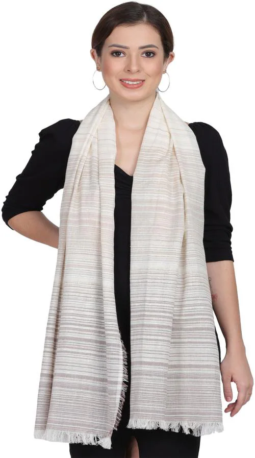 Buy Cashmere Craft Striped Pure Cotton Women Fancy Scarf (Scarf Stole ...