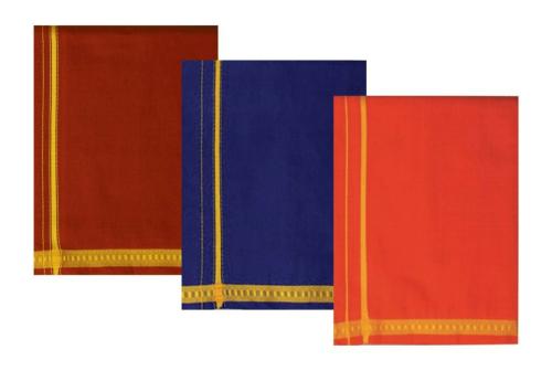 Buy TAVASU Pentex Swamy 02m Colored Cotton Dhoti -Pack of 03 Dhotis of ...