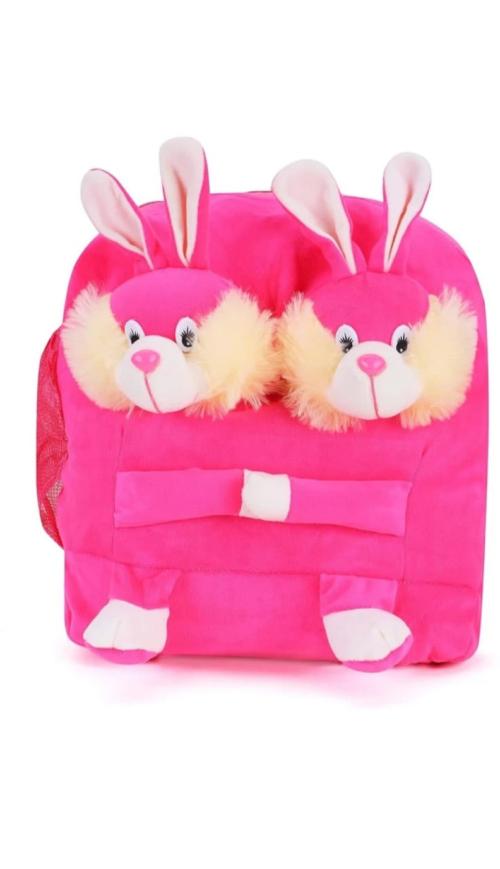 Buy CORRIDOR Double Face Pink Bunny Bag Soft Material School Bag For ...