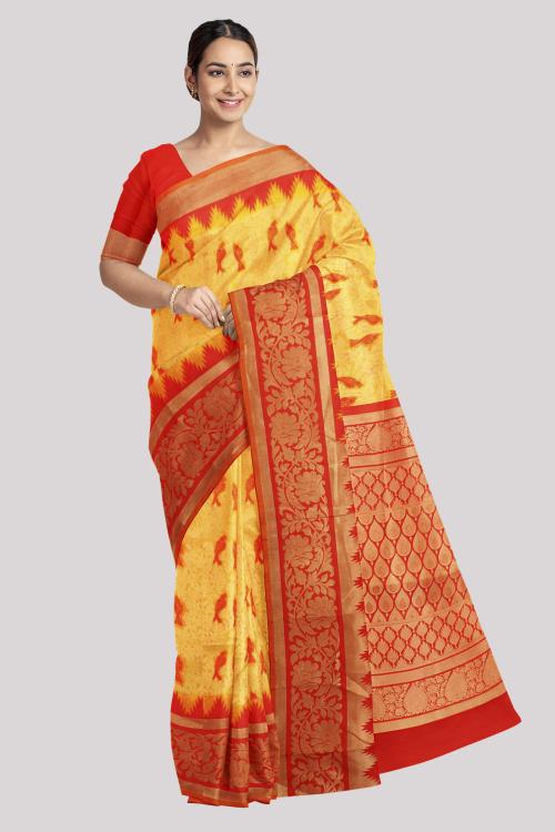 Buy KSR HANDLOOMS MUGA GADWAL SAREE Online at Best Prices in India ...