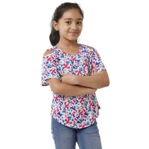 Buy De Moza Girls Multicolor Printed Rayon Top - 8 to 9 Years Online at ...