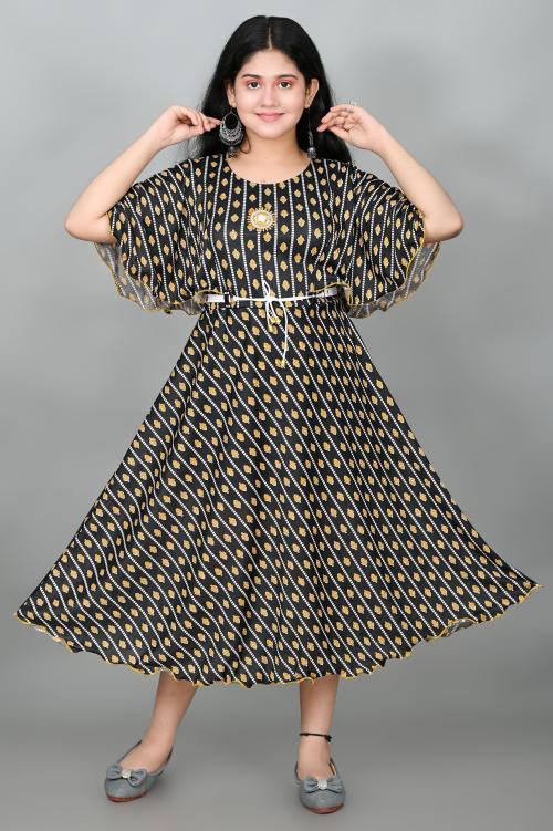 Buy SFC FASHIONS Girls Multicolor Cotton Blend Gathered Dress - 2 to 3 Y (G-442 Olive) Online at ...