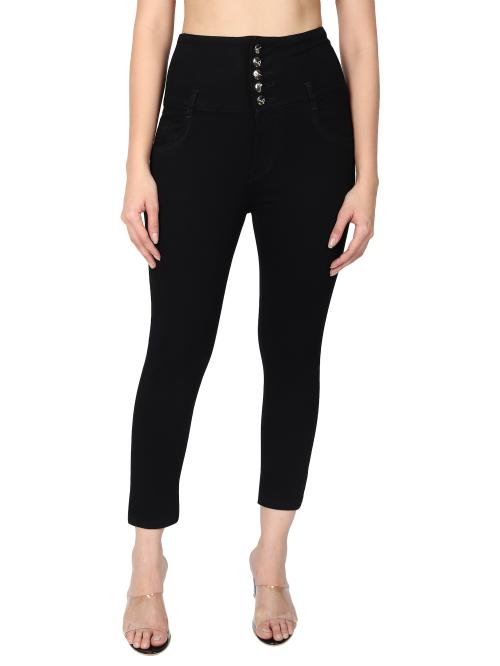 Buy Five Button Design Casual Women Black Jeans Online at Best Prices ...