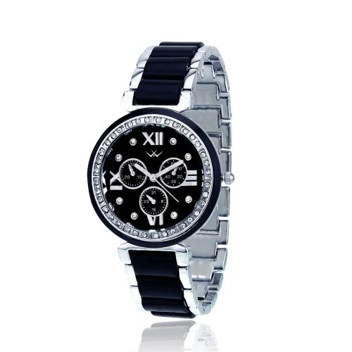 Buy WATCHVERSE Analogue Men's Watch Black Color With Silver Color Chain ...