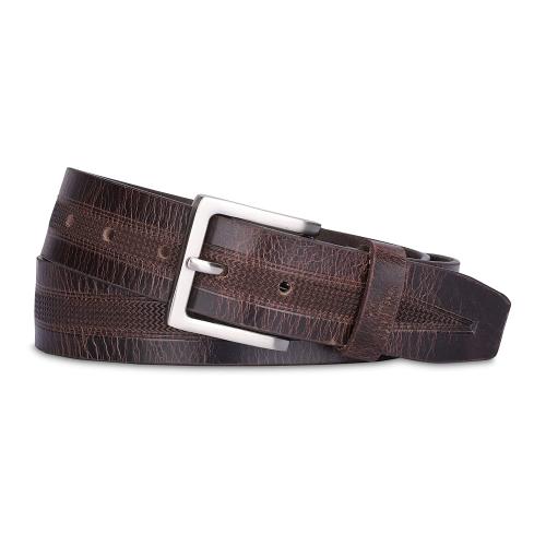 Buy THE CLOWNFISH Brown Embossed Design Genuine Leather Belts - 32 inch ...