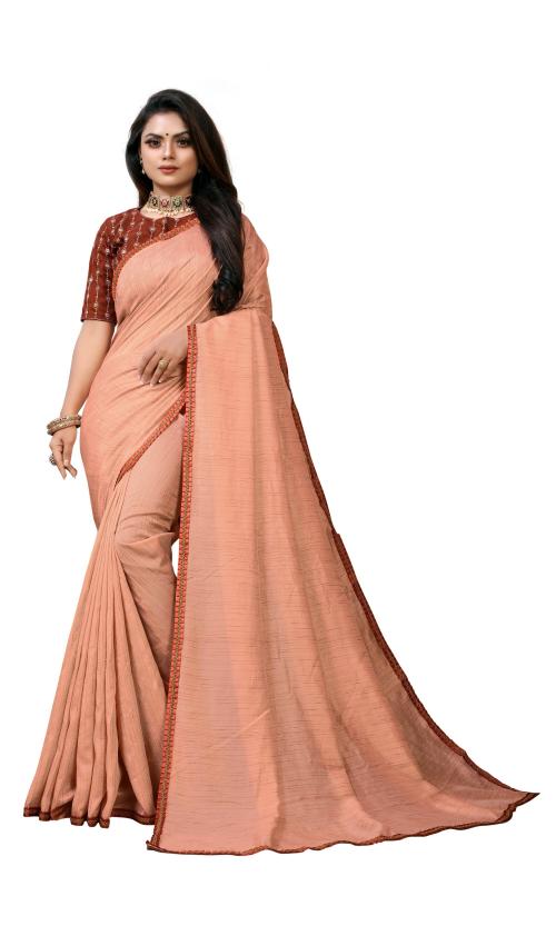 Buy NOPSE Women's Ruby Silk Embroidered & Sequence Designer Saree ...