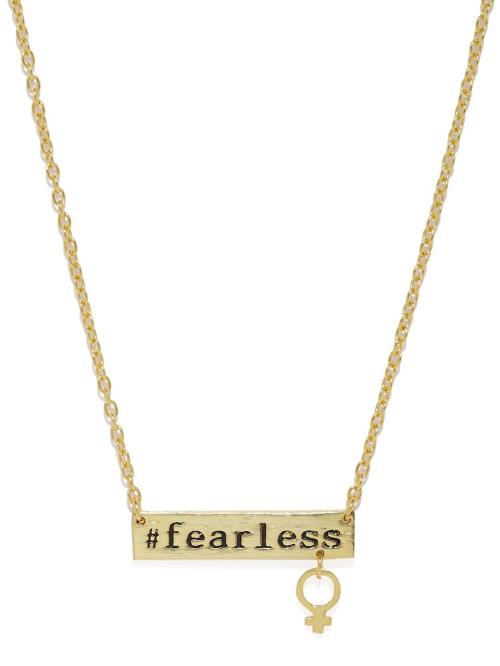 Buy Ayesha Gold Metal Fearless Charm Necklace For Women Online at Best ...