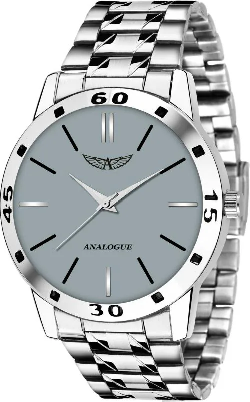 Buy ANALOGUE Grey Dial Stainless Steel Analog Watch For Men (ANLG-454 ...
