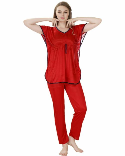 Buy Rnp Women Red Solid Satin Nighty Set (Cotton168Red) Online at Best Prices in India - JioMart.