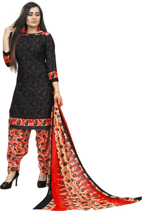 Buy GEE NEXT CREATION BELIEVING IN NEXT Women Black Floral Crepe Single Unstitched Dress ...