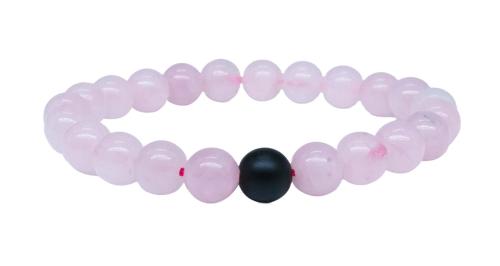 Buy Seetara Red Rose Quartz Crystal And Black Obsidian Bracelet - 8 Mm ...
