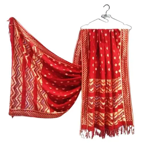 Buy Honbon Beautiful Golden Polka Dot Print Tassel Attach Dupatta ...