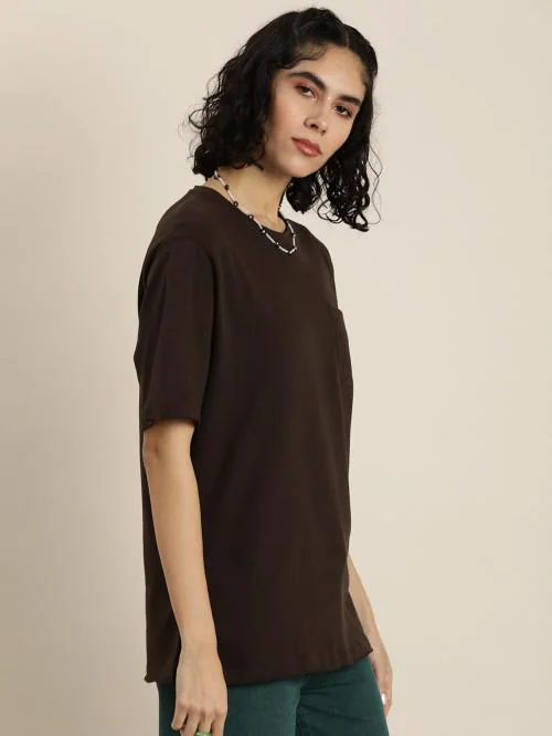 Buy Dillinger Brown Solid Oversized T-shirt Online at Best Prices in India - JioMart.