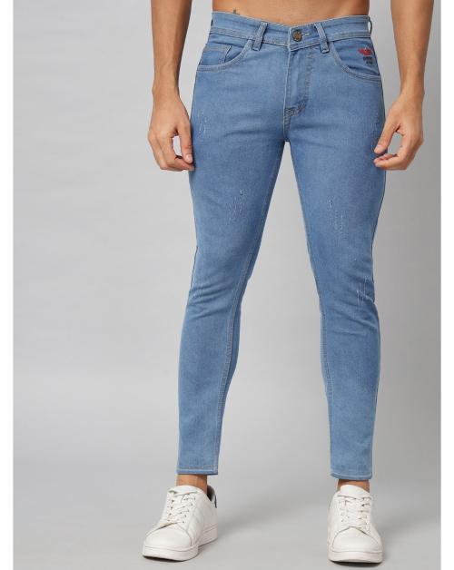 Buy PODGE Men's Slim Fit Blue Jeans Online at Best Prices in India ...
