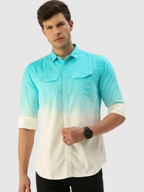 Buy Bene Kleed Sky Blue/White Solid Shirts Online at Best Prices in ...