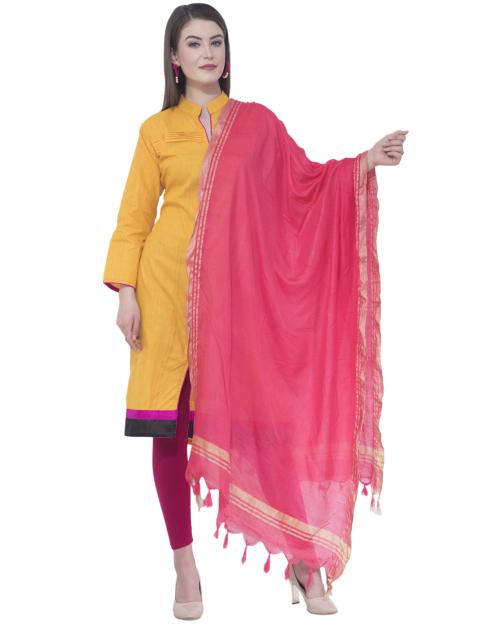 Buy A R Silk Gajari Color Golden Border Dupattas & Chunnis Online at ...