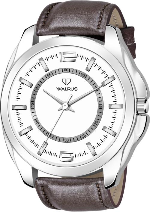 Buy Walrus Analog White Dial Brown Strap Watch For Men Online at Best ...