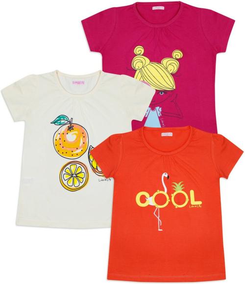 Buy Luke and Lilly pack of 3 Girls Half Sleeve Tshirt Online at Best ...