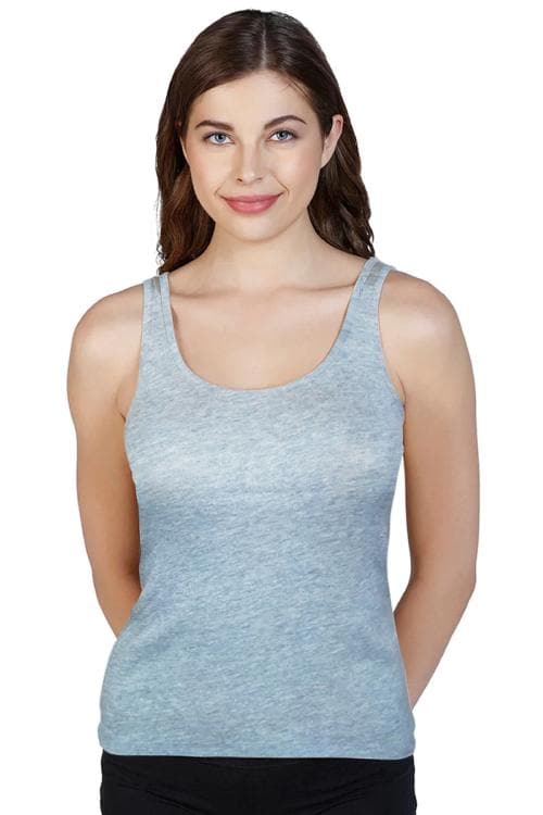 Buy VANILLAFUDGE Light Blue Cotton Fabric Women Camisoles for Girls ...