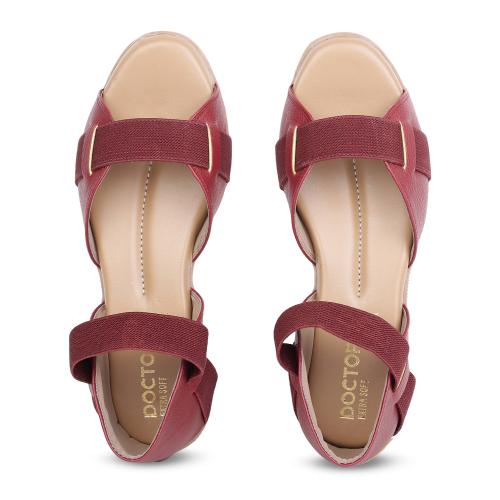Buy DOCTOR EXTRA SOFT Women's Maroon Ortho Sandals Orthopaedic Diabetic ...