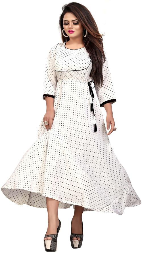 Buy VHCK ENTERPRISE Women White Self Design Crepe Anarkali Gown Online ...