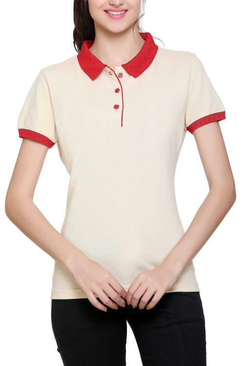 Buy Colors and Blends Women Beige Solid Standard Length Polos Online at Best Prices in India ...