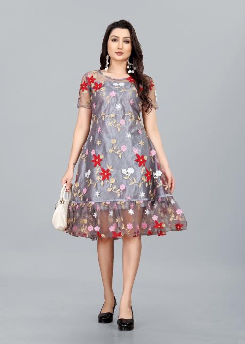Buy JULEE Women's Net Embroidered Dress Online at Best Prices in India ...
