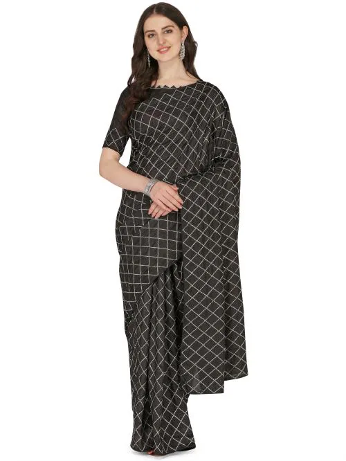 Buy Kavindi fab Embellished Bollywood Silk Blend Saree (Black) Online ...