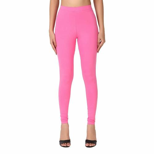 Buy Co Colors Women Baby Pink Cotton Churidar Leggings Online at Best ...