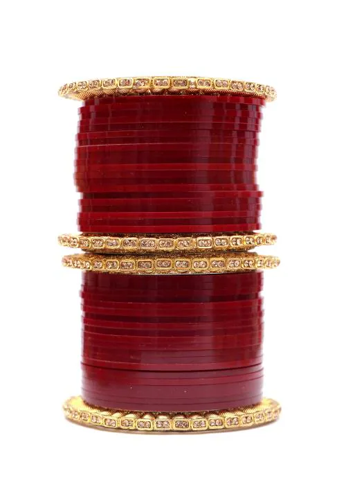 Buy Shivarth Acrylic Chuda with Kundan Kade Beautiful Bridal Chooda ...