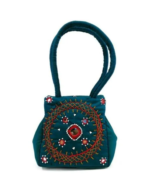 Buy LL LEATHER LAND DESIGNER BAGS Blue Cotton Handbag Online at Best ...