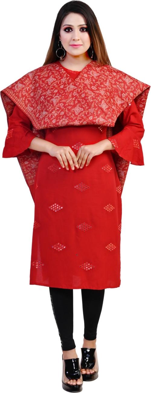 Buy FusFus Women Red Self Design Wool Shawl - Free Size Online at Best ...