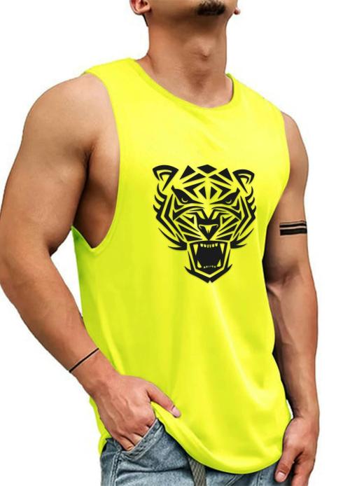 Buy Ausk Men Printed Yellow Vest Pack Of 1 Online at Best Prices in ...