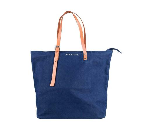 Buy MY STRAP IT RIZ Tote Bag in heavy duty premium Canvas with Genuine ...