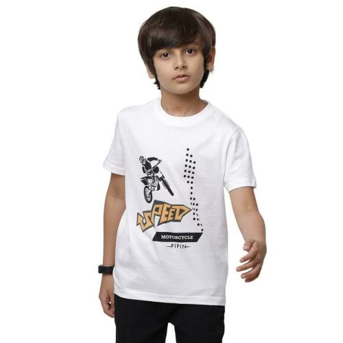 Buy PIPIN Boys White Printed Cotton T-Shirt - 11-12 Years Online at Best Prices in India - JioMart.