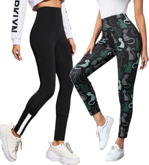 Buy ALISBA Women Multicolor Printed Lycra Blend High Rise Jeggings (XS ...