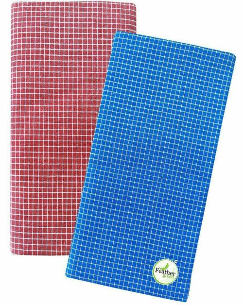Buy Feather Green Men Blue and Red Checkered Cotton Blend Lungi - Free ...