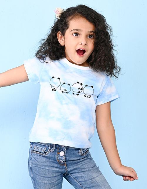 Buy Nusyl girls blue baby pandas printed tie & dye tshirt. Online at Best Prices in India - JioMart.