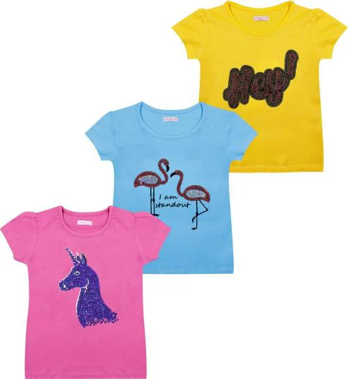 Buy Luke&lilly Girls pack of 3 tshirt Online at Best Prices in India ...