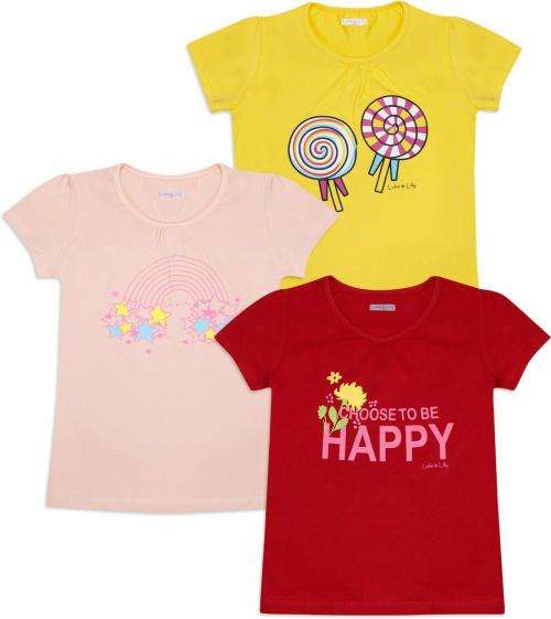 Buy Luke and Lilly pack of 3 Girls Half Sleeve Tshirt Online at Best ...