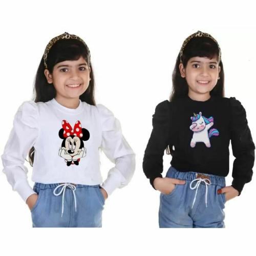 Buy SUNBRUST Cotton Blend Round Neck Regular Fit Full Puff Sleeves ...