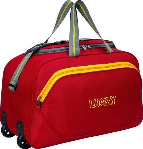 Buy Lugzy Red Polyester Duffel Bag With Wheels (Strolley) 70 Liter ...