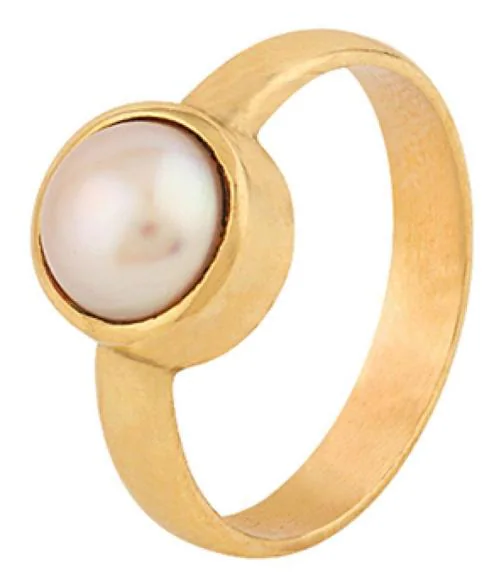 Buy Aurra Stores Moti- Pearl Gold Plated Ring For men and women Online ...