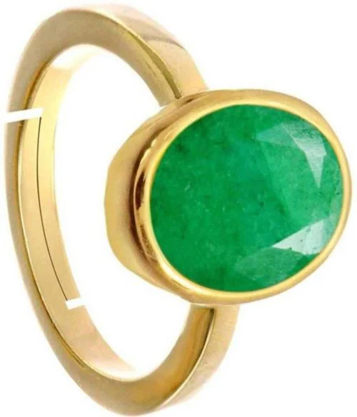 Buy Chopra Gems & Jewellery Gold Plated Brass 6.50 Ratti Emerald Panna Ring (Men, Women, Girls ...