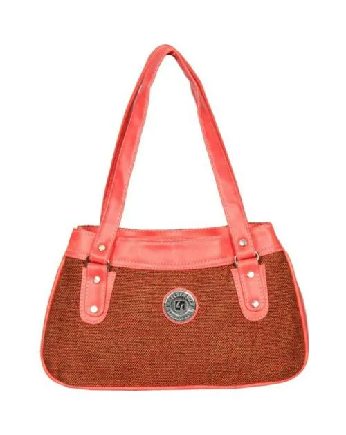 Buy LL LEATHER LAND DESIGNER BAGS Orange Synthetic Leather Handbag ...