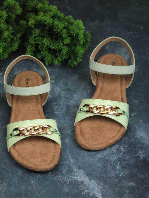 Buy RetroWalk Green stylist Flat Sandals for Women Online at Best ...
