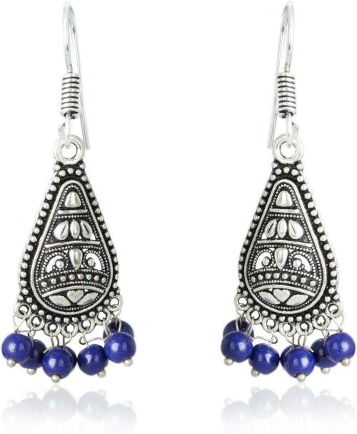 Buy Waama Jewels Silver Brass Drops And Danglers Blue For Women, Girls Online at Best Prices in ...