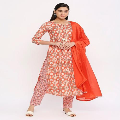Buy Anuthi Printed Kurta Pant Dupatta Set Online at Best Prices in ...