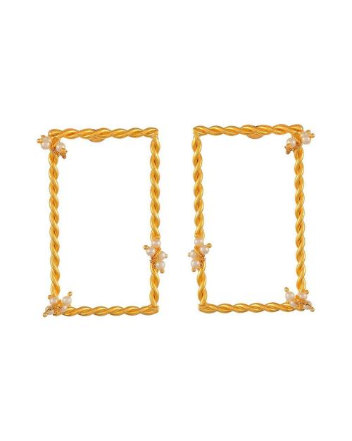 Buy Silvermec Design with Push Back Closure Gold Drop (Women) Earrings ...